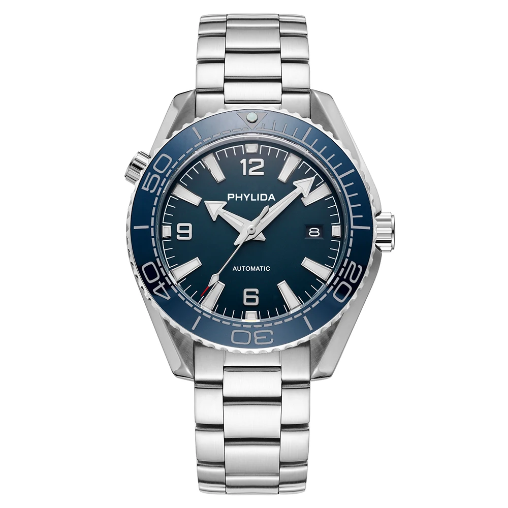 PHYLIDA-500m-Men-s-43-5mm-Automatic-Diver-Watch-Blue-Dial-Sapphire ...