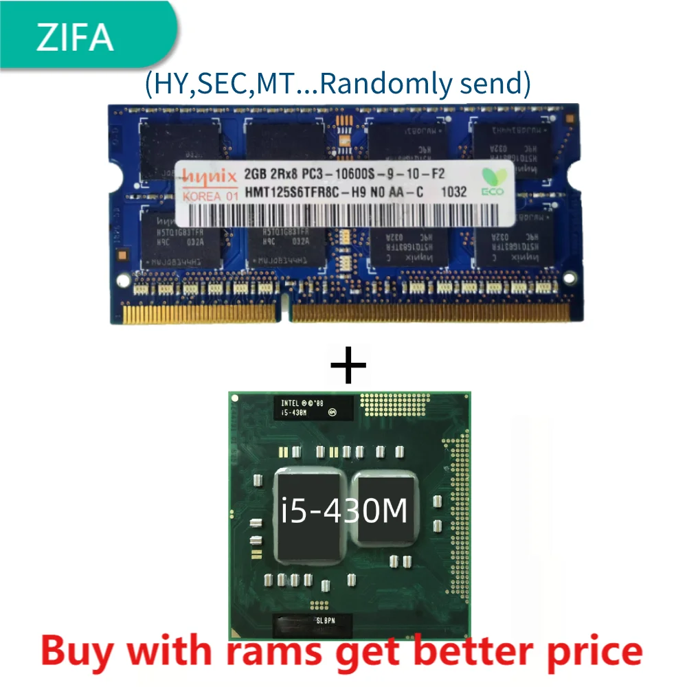 Procesador de CPU DDR3 2G 1333Mhz con i5 430M i5 430M SLBPN 2,2 GHz ...