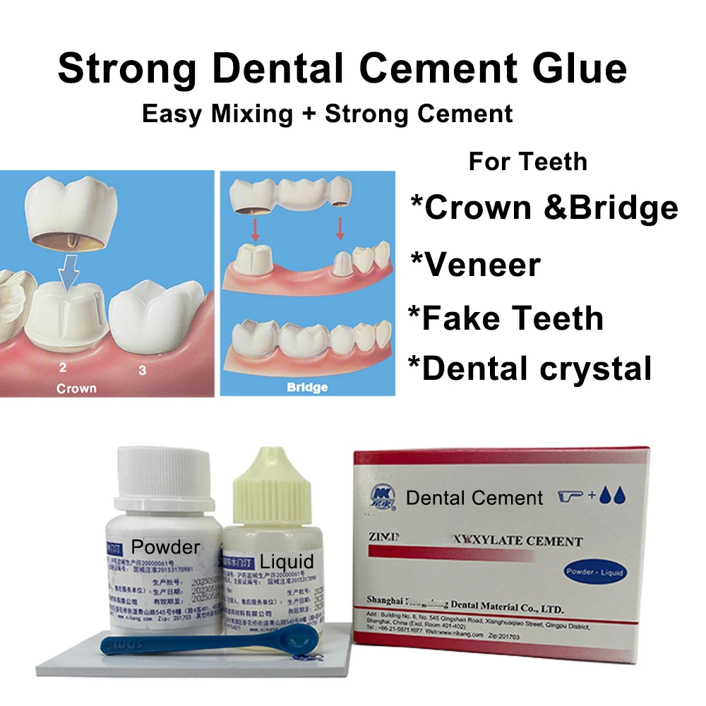 Permanent-Dental-Cement-Glue-Extra-Strong-For-Teeth-Crowns-Bridge-extra-strong-False-Teeth-Glue ...