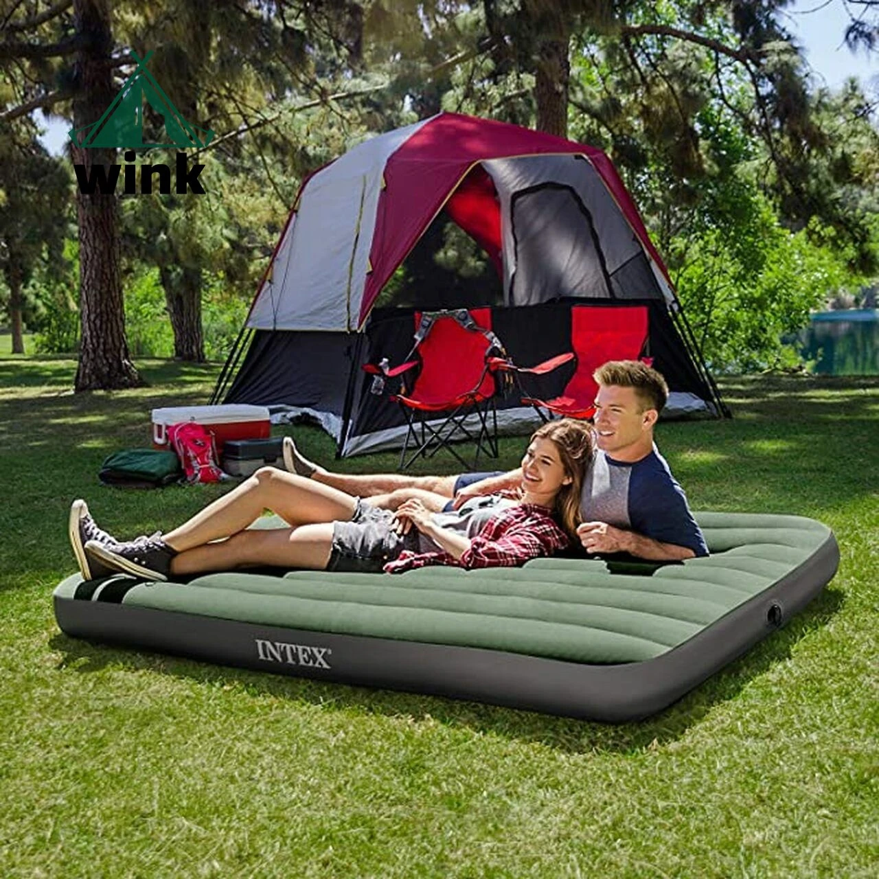 2022upgrade Cable Pull Inflatable Mattress Camping in Floatation Bed ...