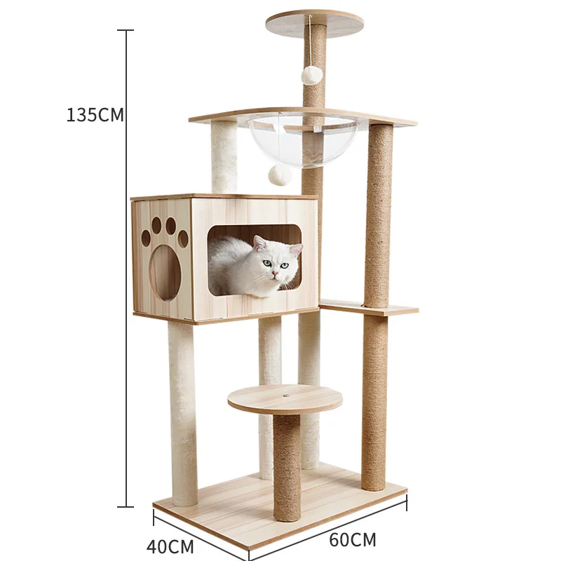 Deluxe Space Pod Cat Tree with Scratching Posts Hammock Multi-Level ...