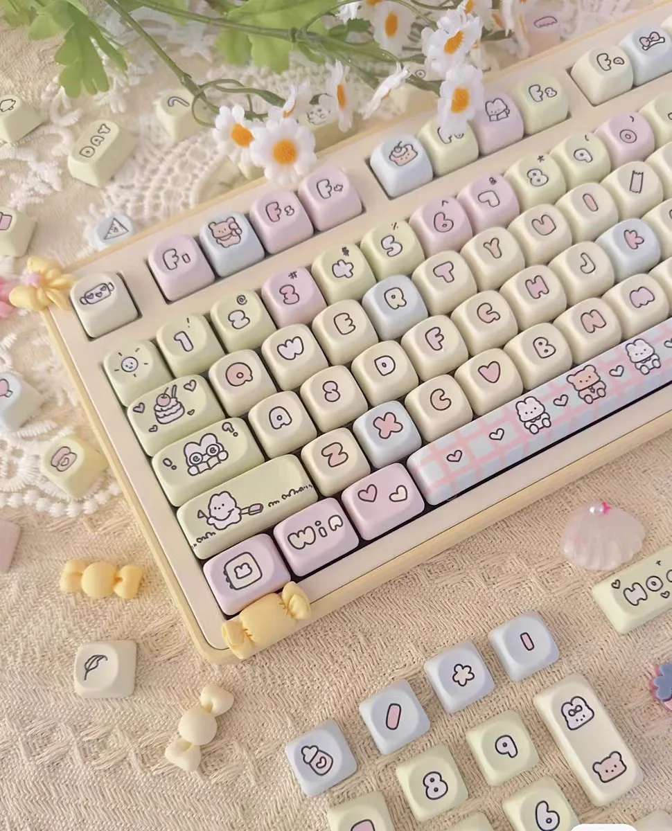 141-Keys-MOA-Keycaps-Gift-for-Girl-Cute-Key-Cap-Square-Thermal ...