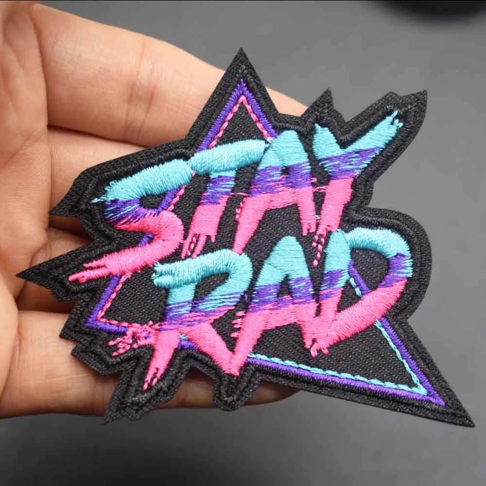 Pink-Trees-Stay-Rad-Iron-On-Patches-Embroidered-Patch-For-Girl-Woman ...