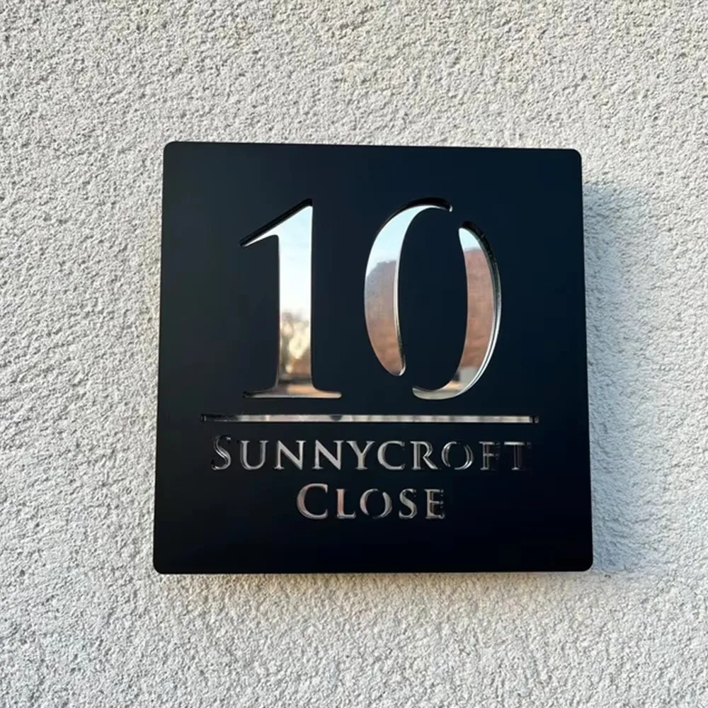 Custom Square Door Sign Acrylic Floating House Number Personalized ...