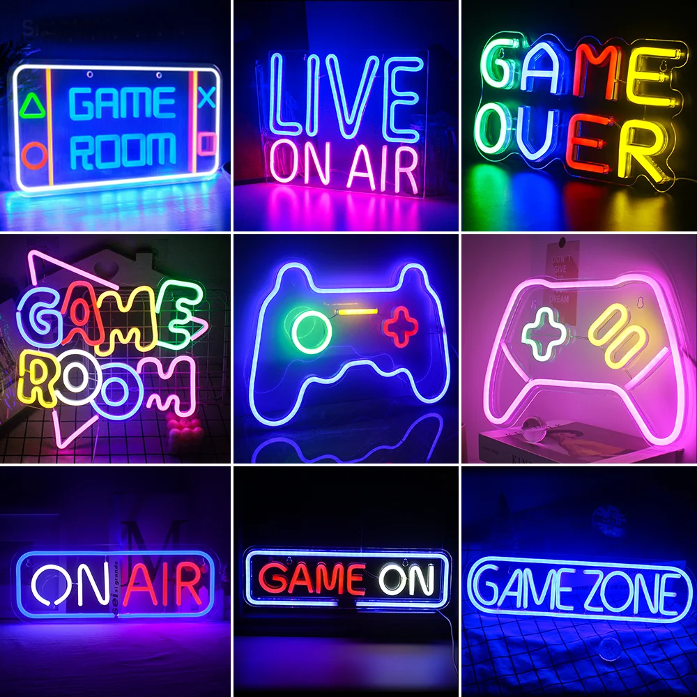 LED-Neon-Light-Game-Room-Decor-Game-Console-Game-Zone-Bedroom-Hanging ...