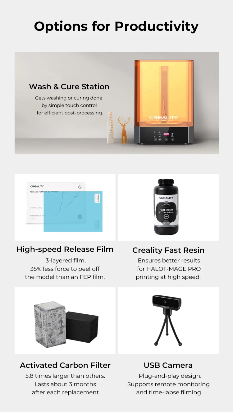 CREALITY HALOT-MAGE PRO /HALOT-MAGE Resin 3D Printer Speed 8K 10.3” LCD ...