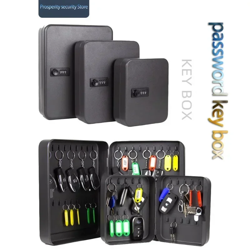 Black-decorative-password-key-box-car-key-storage-box-management-wall ...