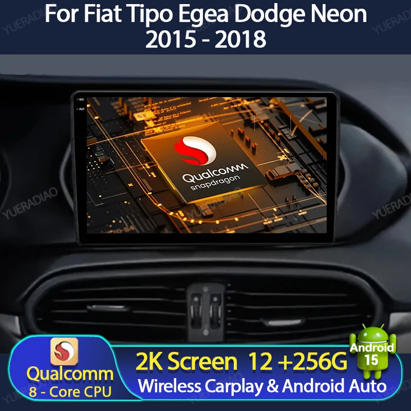 Android 15 Car Radio For Fiat Tipo Egea Dodge Neon 2015 - 2018 Head ...