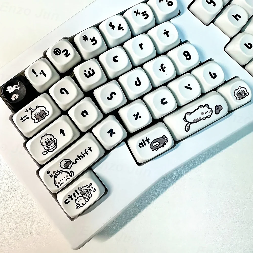Aula F75 Pudding Keycaps Mua XVX PBT Keycaps - White, Japanese Keycaps ...