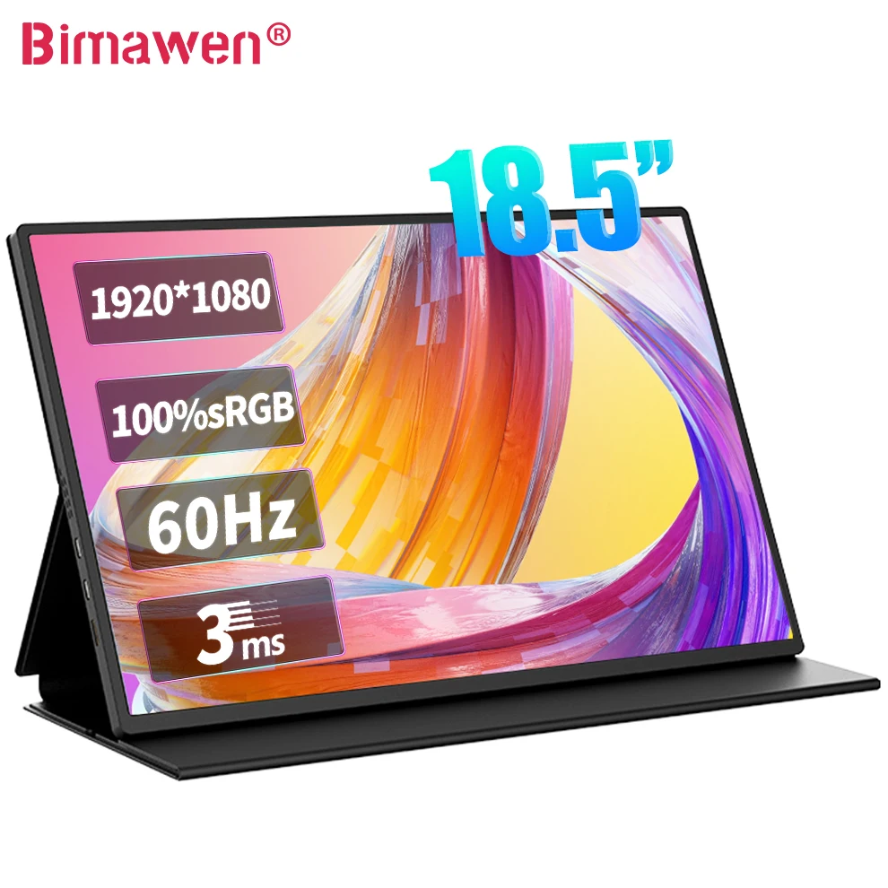 Bimawen 18.5 inch Portable Monitor IPS 100%sRGB 1080P HDR FHD FreeSync ...
