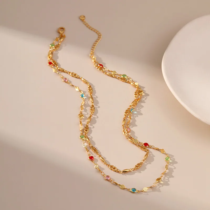 Double-layer-Chain-Collarbone-Chain-Glass-Diamond-Titanium-Steel ...