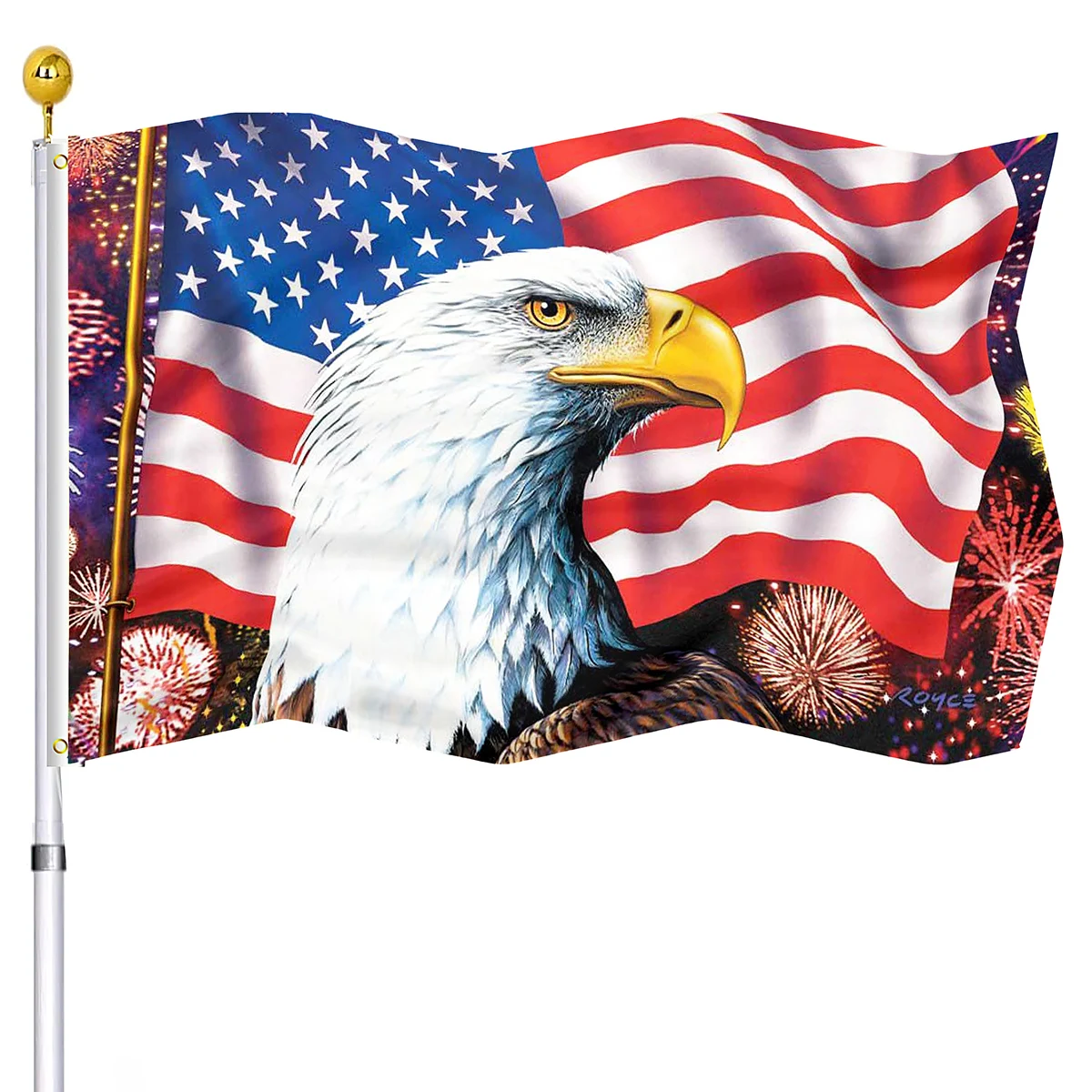 US-Bald-Eagle-Decorative-Flags-Vivid-Color-Double-Stitched-America-Flag ...