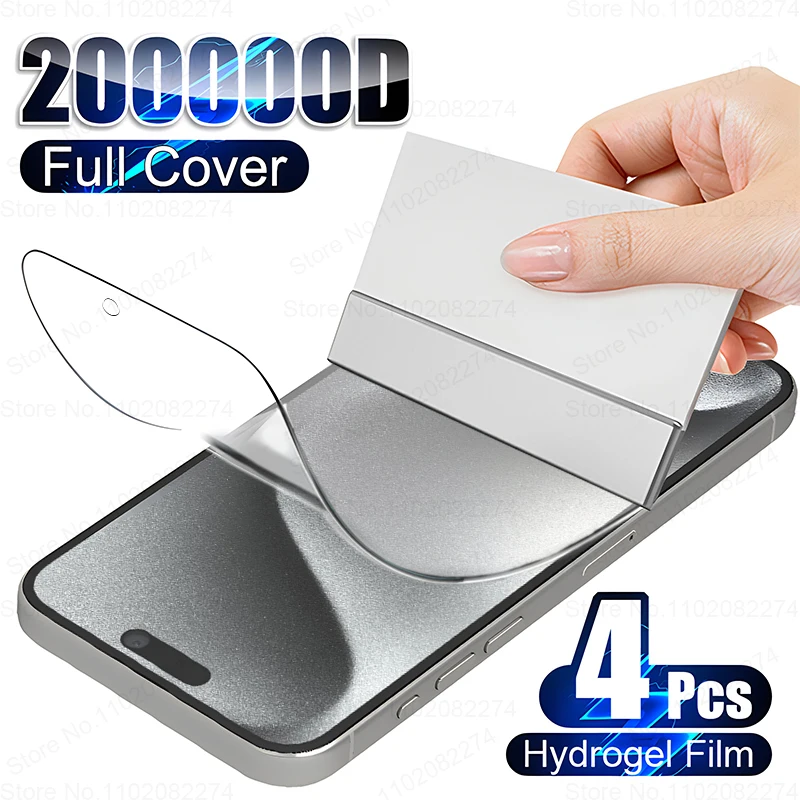 4PCS-Hydrogel-Film-Full-Cover-For-iPhone-11-12-13-14-15-Pro-Max-Screen ...