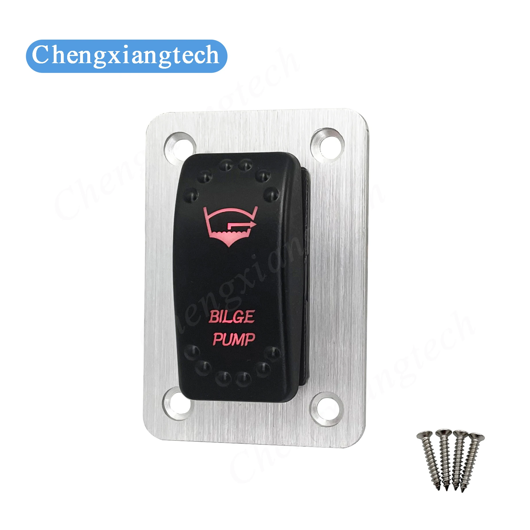 1 Gang Car Boat Rocker Switch Panel Bilge Pump Red Led 7pin Dpdt (on ...