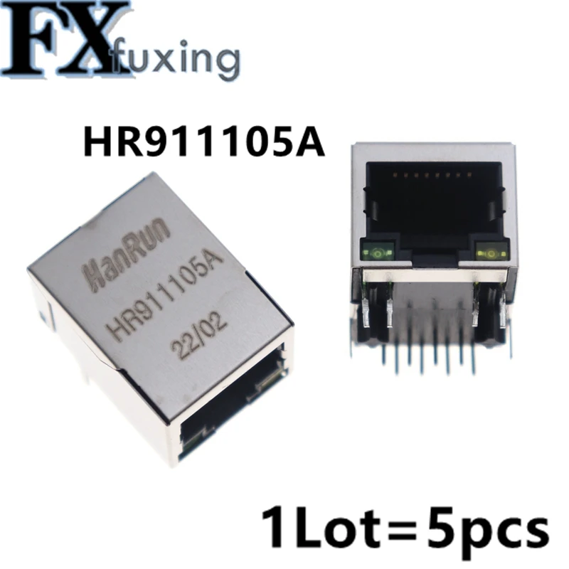 HR911105A 커넥터 1P 필터 변압기 911105 대신 필터 변압기가있는 5pcs 빠른 이더넷 네트워크 포트 911105A ...