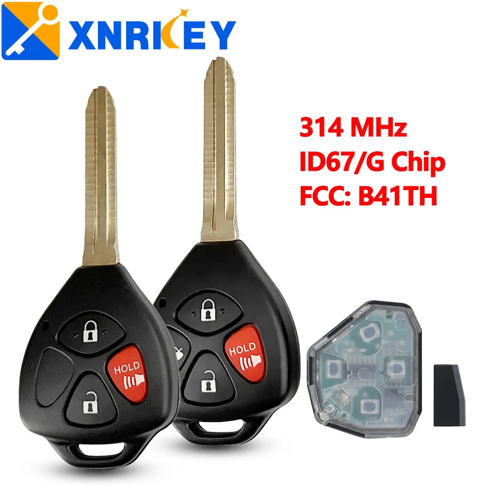 XRNKEY 314 Mhz Smart Control Car Remote Key For Toyota Yaris Vigo ...