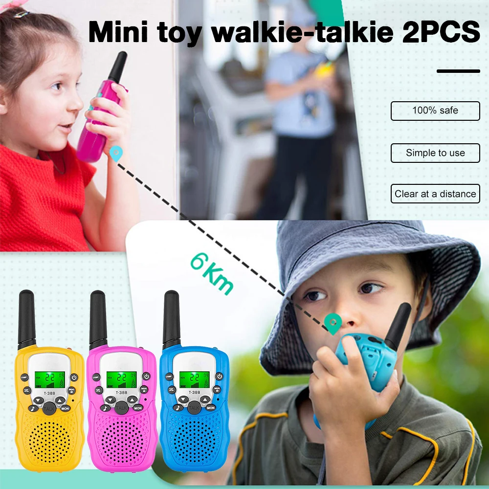 2PCS-Mini-Kids-Walkie-Talkie-Handheld-Transceiver-6KM-Receiver-Two-Way ...