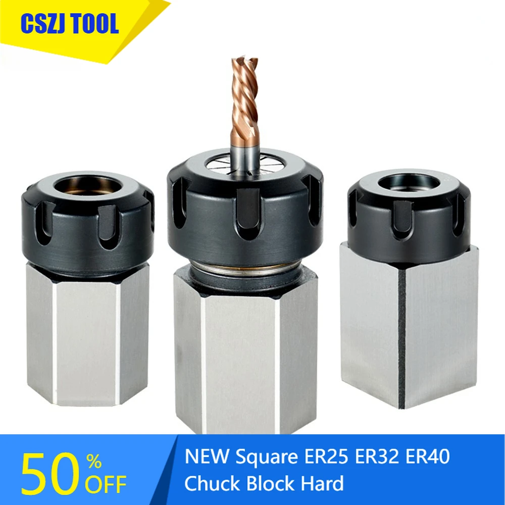 CSZJ-Square-ER25-ER32-ER40-Chuck-Block-Hard-Steel-Hex-ER-Spring-Chuck ...