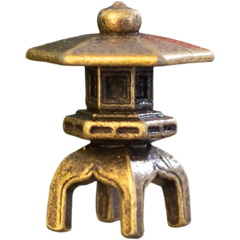 Copper Alloy Zen Stone Lantern Fish Tank Micro Landscape Decoration ...