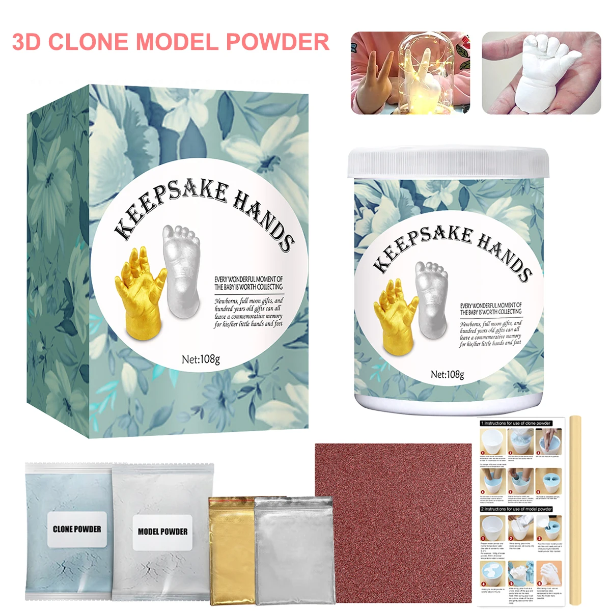 Kit DIY de Fundição de Mãos e Pés do Bebê - Moldes de Gesso 3D para ...