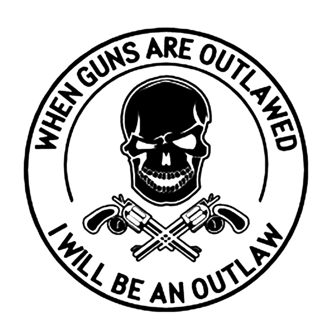 Outlaw Skull With Guns