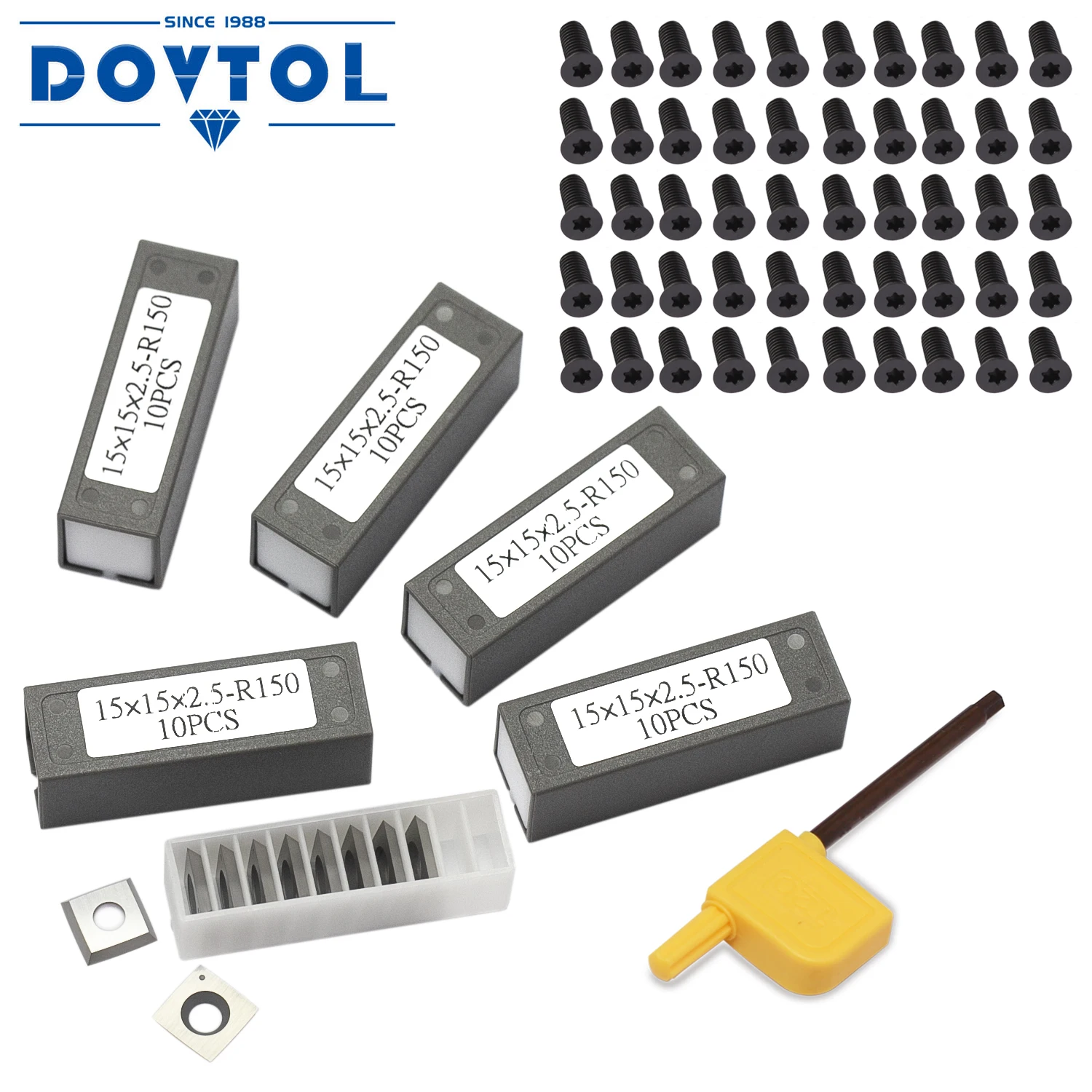 15mm-Square-Carbide-Cutter-Inserts-6-Radius-Replacement-for-Woodworking ...