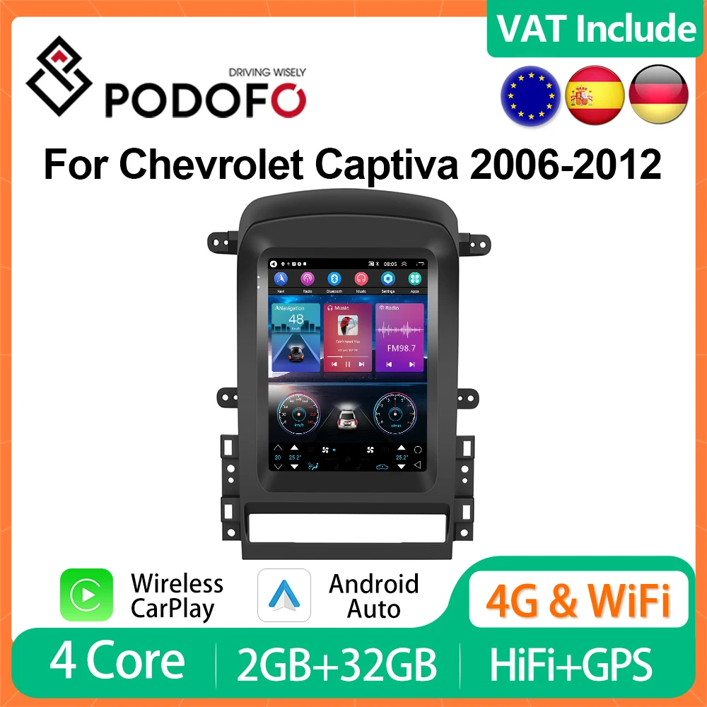 Podofo-Leitor-multim-dia-para-carros-CarPlay-Android-r-dio-tela-vertical-FM-Autoradio-Chevrolet ...