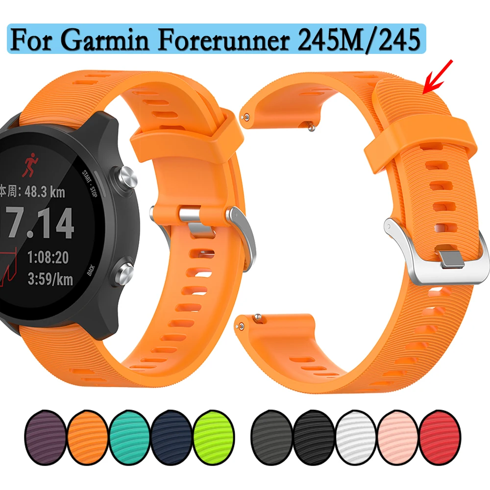 20mm-Silicone-Strap-For-Garmin-Forerunner-245-245M-For-Venu-2plus ...