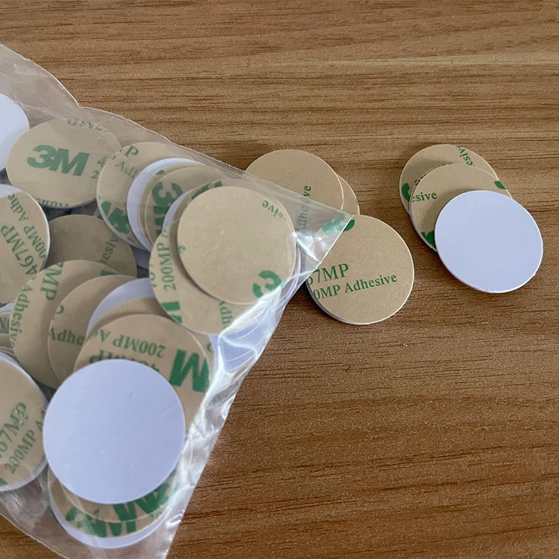 100 pces 25mm 13.56mhz nfc adesivo adesivo cartões de moeda tags nfc ...