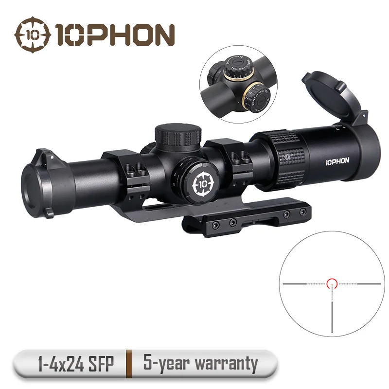 10phon 1-4x24 Rifle Scope Tactical Sfp Professional Bezel Hunting ...