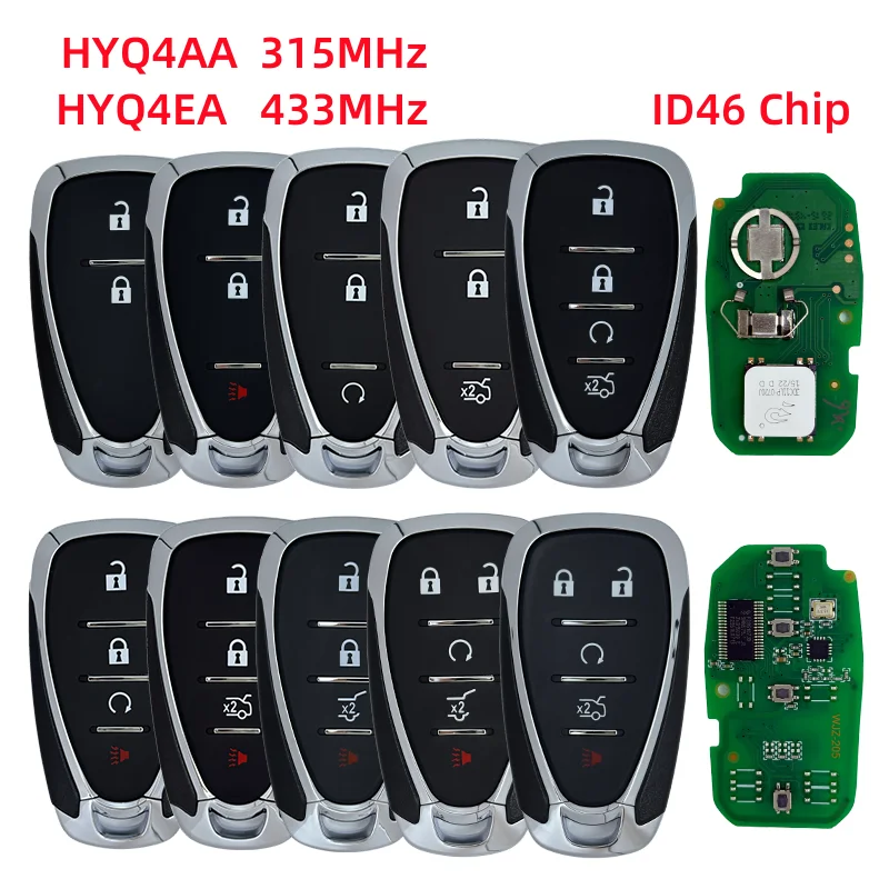 315/433MHz ID46 칩 스마트 리모컨 키 HYQ4AA HYQ4EA 쉐보레 말리부 크루즈 스파크 카마로 이쿼녹스 볼트 ...