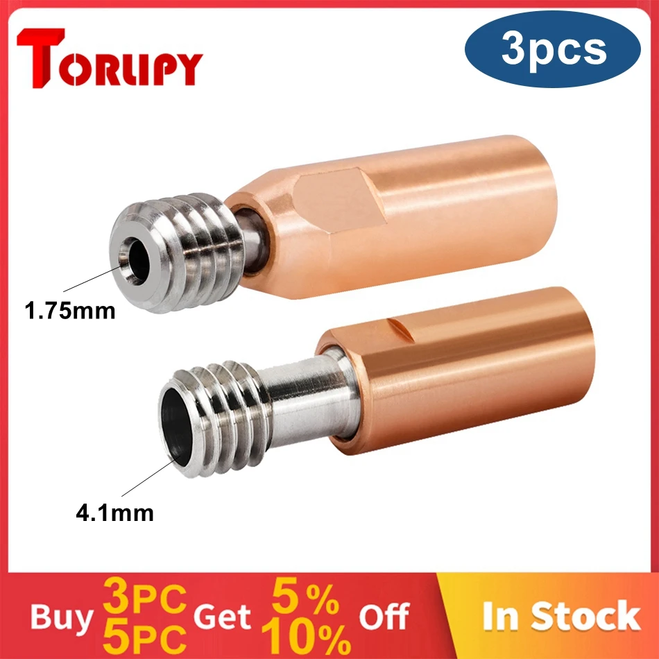 Torlipy-3pcs-CR10-Heatbreak-Bore-4-1mm-1-75mm-Bimetal-Heat-Break-For ...