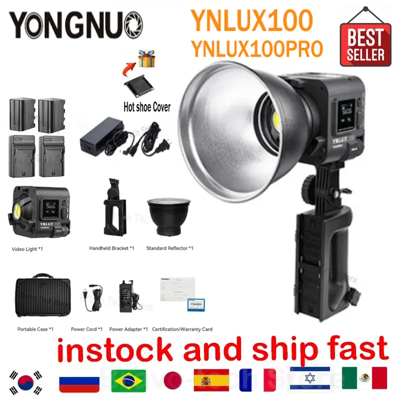 Yongnuo YNLUX100 YNLUX100 Pro LED COB Light 3200K-5600K Video Light Bowen Mount 100w Portable ...