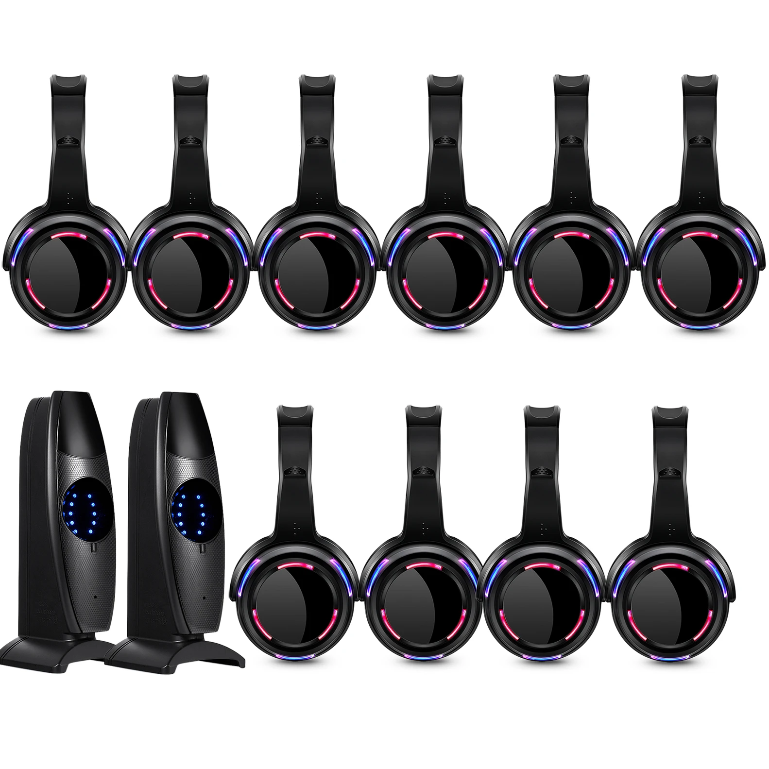 Silent-Disco-Led-Wireless-Headphones-for-Party-10-Headsets-2 ...