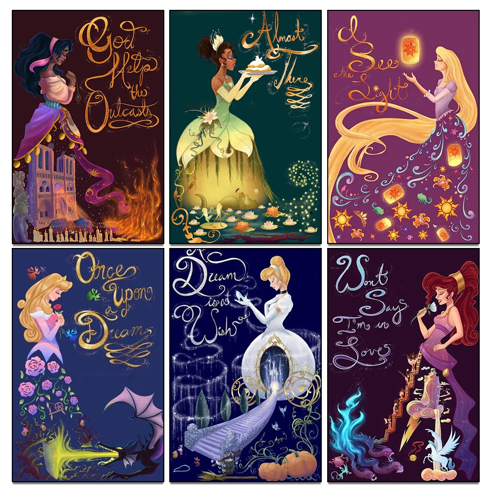 Full-Diamond-Painting-Disney-Princess-Cross-Stitch-Kit-5D-DIY-Diamond ...
