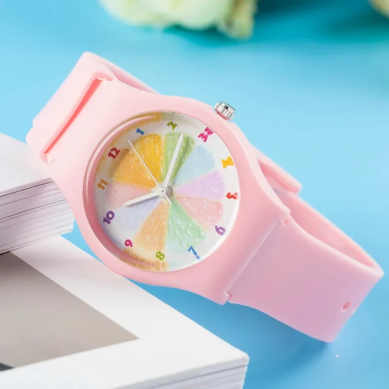 Colorful-Orange-Dial-Women-Water-Resistant-Sports-Jelly-Watch-Simple ...