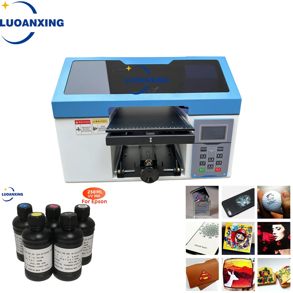 A4UV Flatbed Automatic Label Printer Effect Varnish UV Printer A4 ...