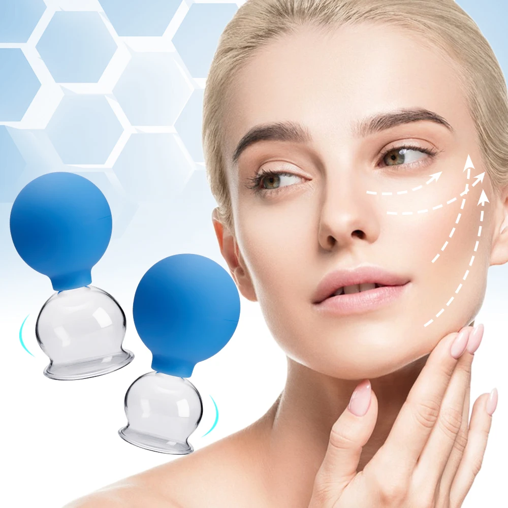 Rubber Face Massager Vacuum Cupping Glasses Cups Face Skin Lifting Cans ...
