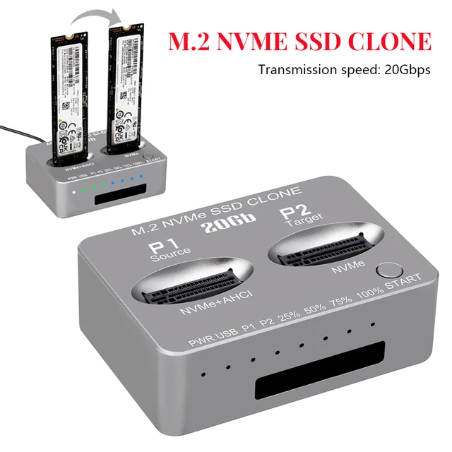 Nvme Ssd Clone Dual-bay Nvme Docking Station Gen2 Type C , 40% OFF