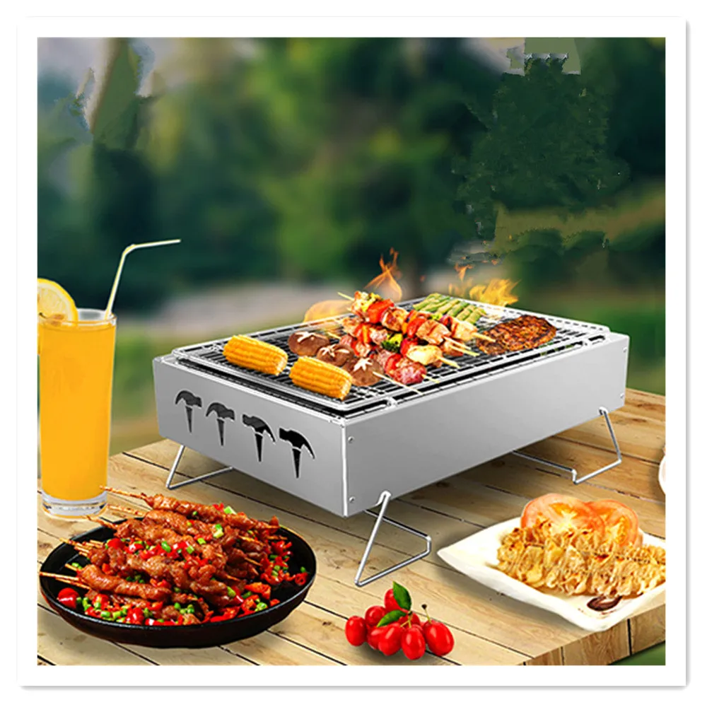 Disposable-grill-small-mini-stainless-steel-folding-outdoor-charcoal ...