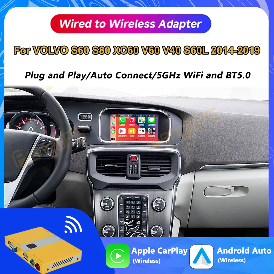 Wireless Apple CarPlay For VOLVO 7'' S60 S80 XC60 V60 V40 S60L 2014 ...