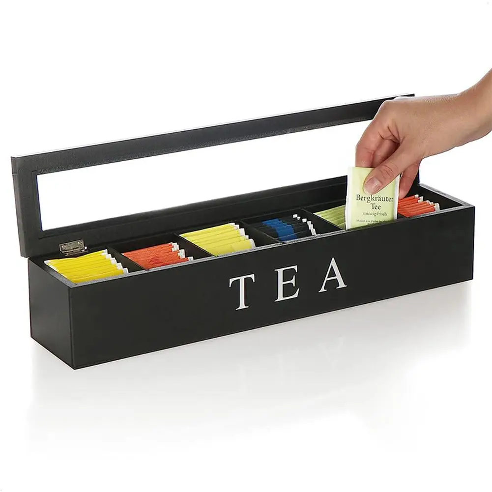 6-Compartments-Wooden-Coffee-Bag-Organizer-Tea-Box-Organizer-Tea-Bags ...