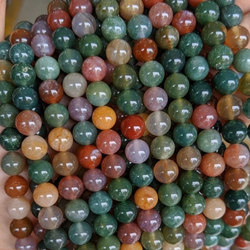 Natural Stone 4 6 8 10mm Round Smooth Fancy Jasper Beads For Handmade ...