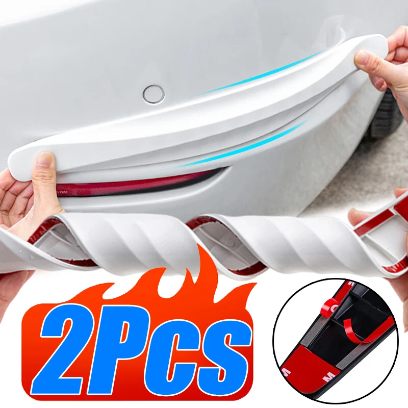 2Pcs-Anti-Collision-Car-Bumper-Guard-Strip-Scratch-Protector-Front-Rear ...