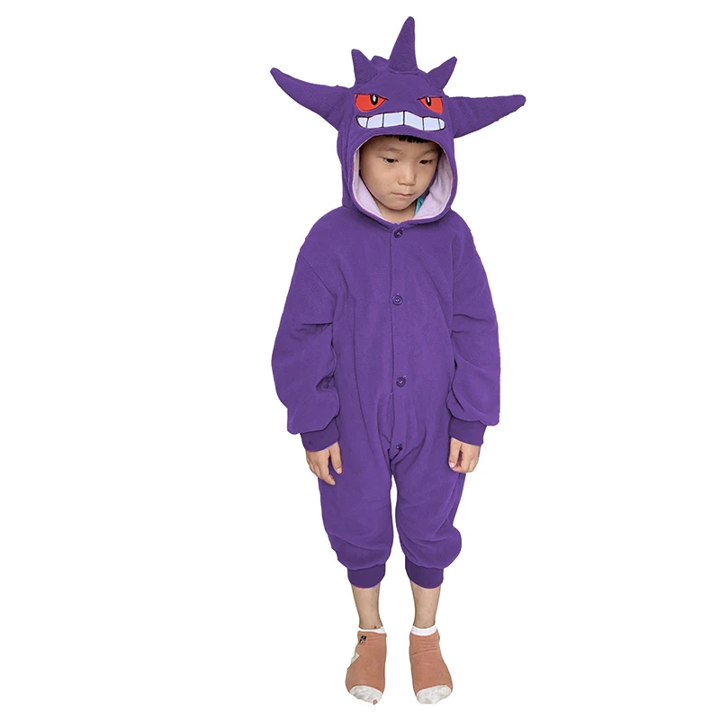 Gengar Pokemon Kigurumi Onesie Cosplay Costume Pajama For Kids ...
