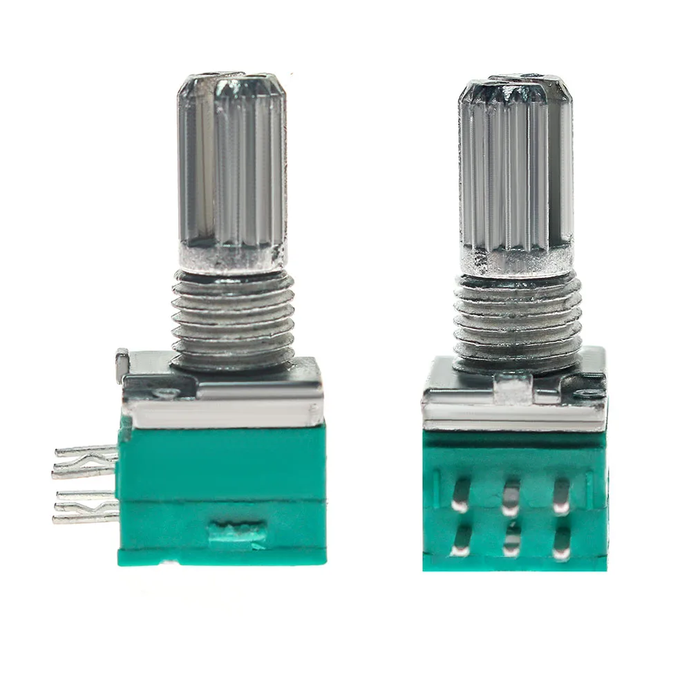 5PCS-RK097NS-Potentiometer-6Pin-B100K-B10K-B50K-shaft-15mm-audio ...