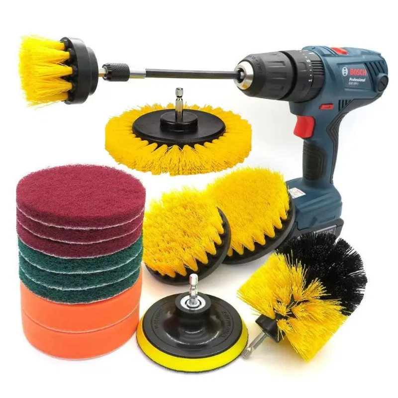 Electric Drill-Brush Kit Power Scrubber Brush For Carpet Bathroom ...