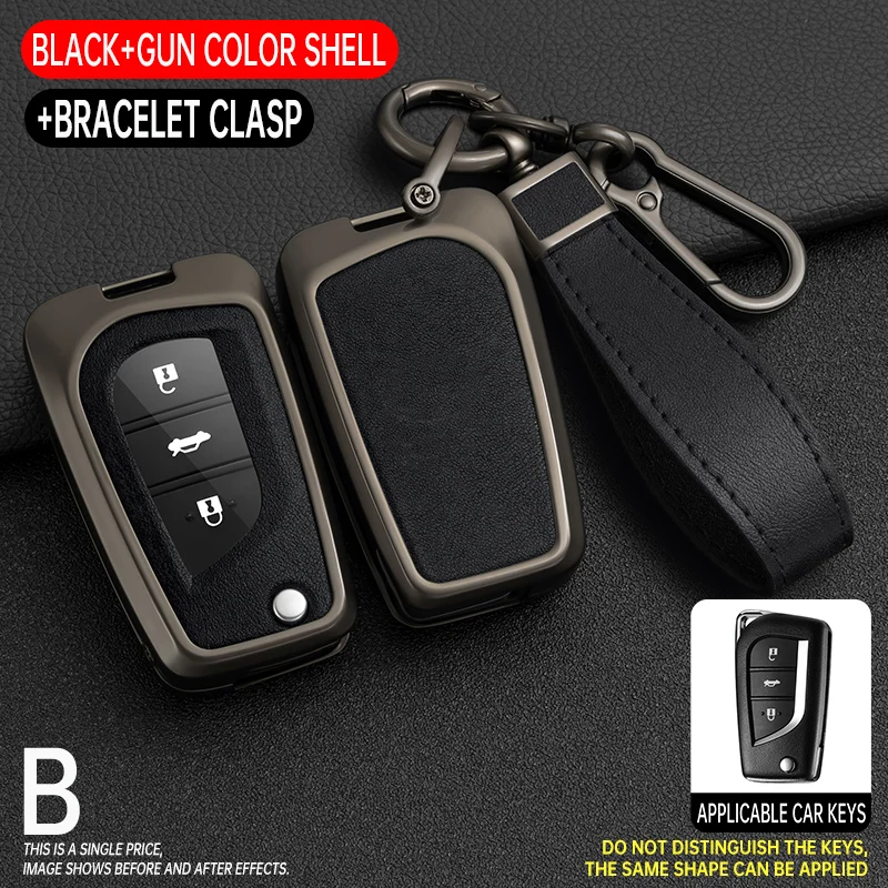 Zinc-Alloy-Car-Key-Cover-Case-For-Toyota-Auris-Corolla-Avensis-Verso ...