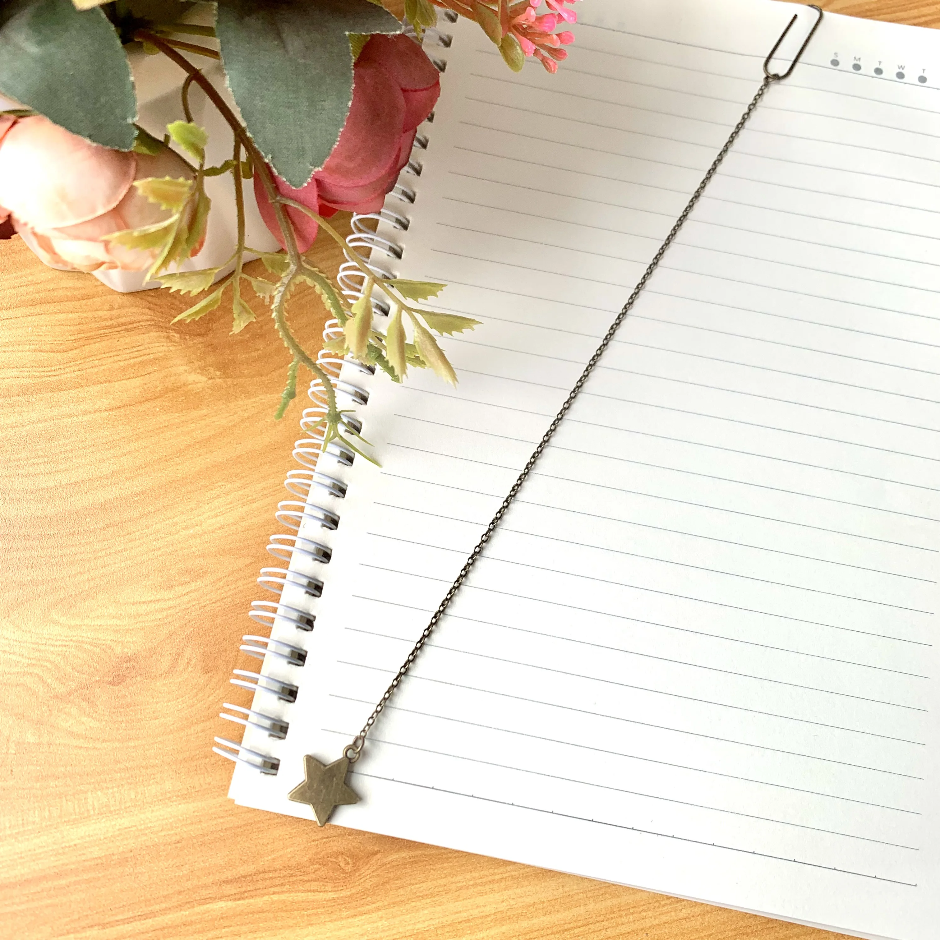 Retro Creative Bookmark Star Chain Pendant Bookmarks Creative ...