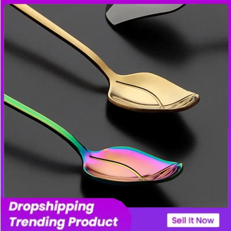 Coffee-Spoon-Creative-Tea-Spoon-Long-Handle-Dessert-Spoon-Colorful ...